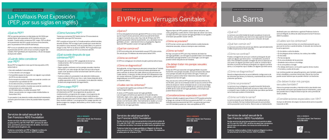 Resource: Sexual Health Brochures - San Francisco AIDS Foundation